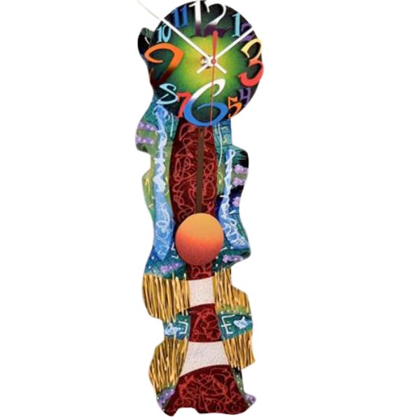 Abstract Green Clock - An American Craftsman