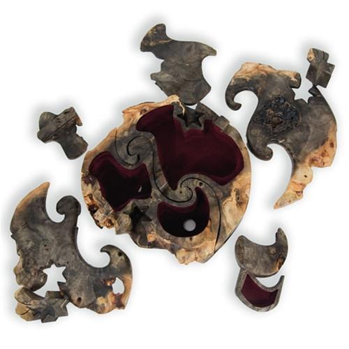 Buckeye Natural Edge Circular Wave Shooting Star Key Puzzle Box - An ...