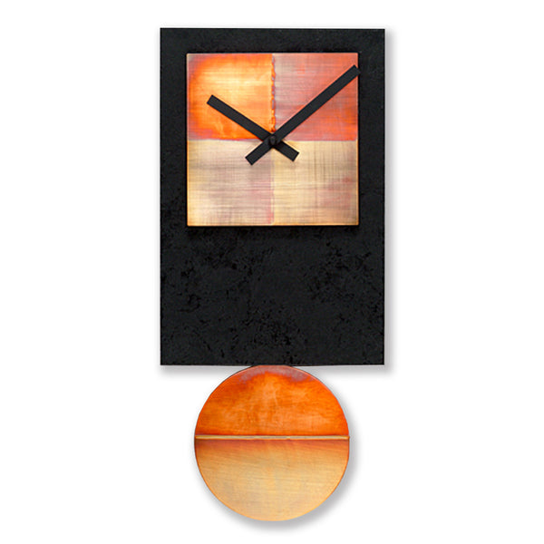 Black Tie Pendulum Clock with Copper - An American Craftsman