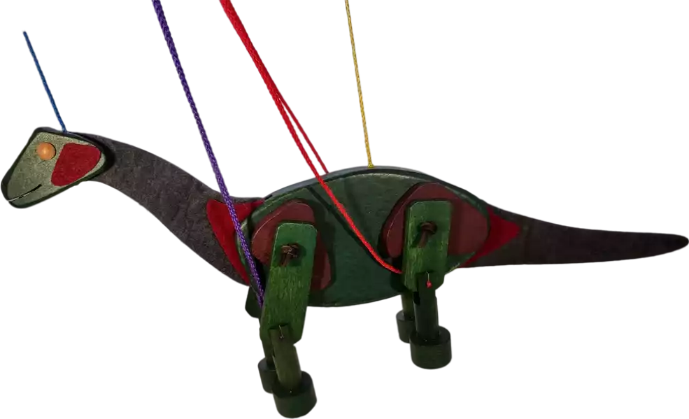 Brontosaurus Marionette Wooden Puppet - An American Craftsman